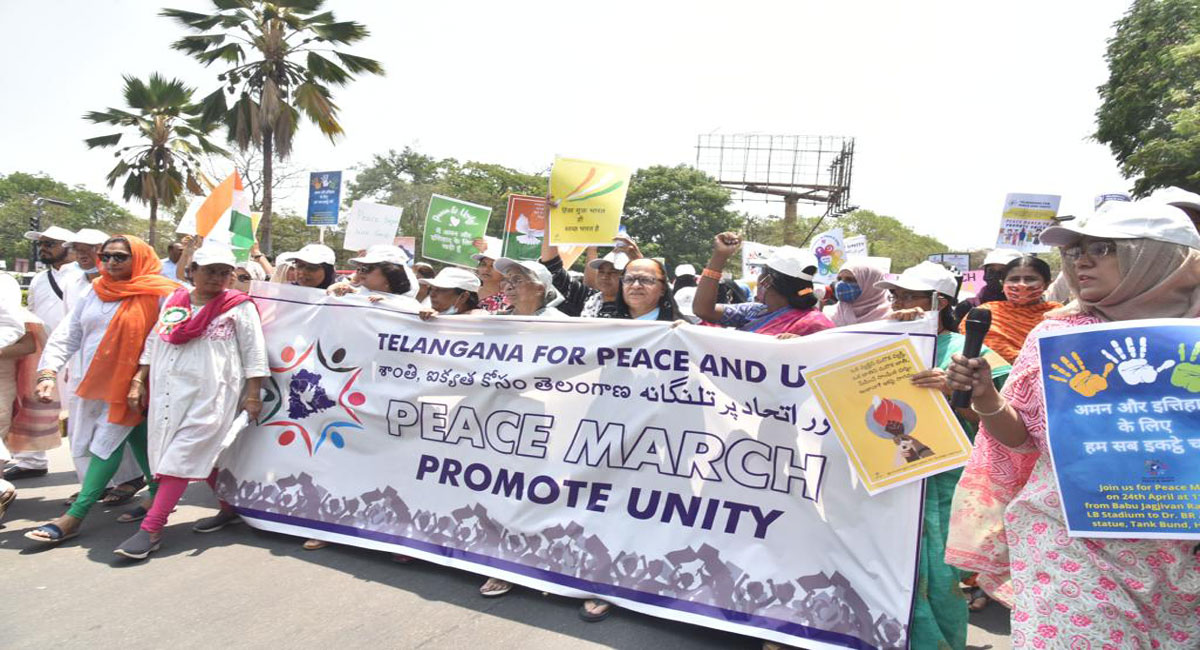 Hyderabad citizens raise voice against communal hatred, hold peace march