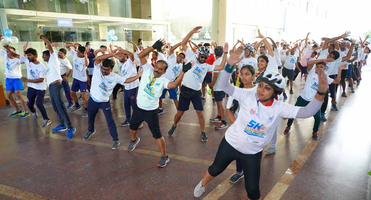 Hyderabad: Yoga session for children held at SLG Hospitals